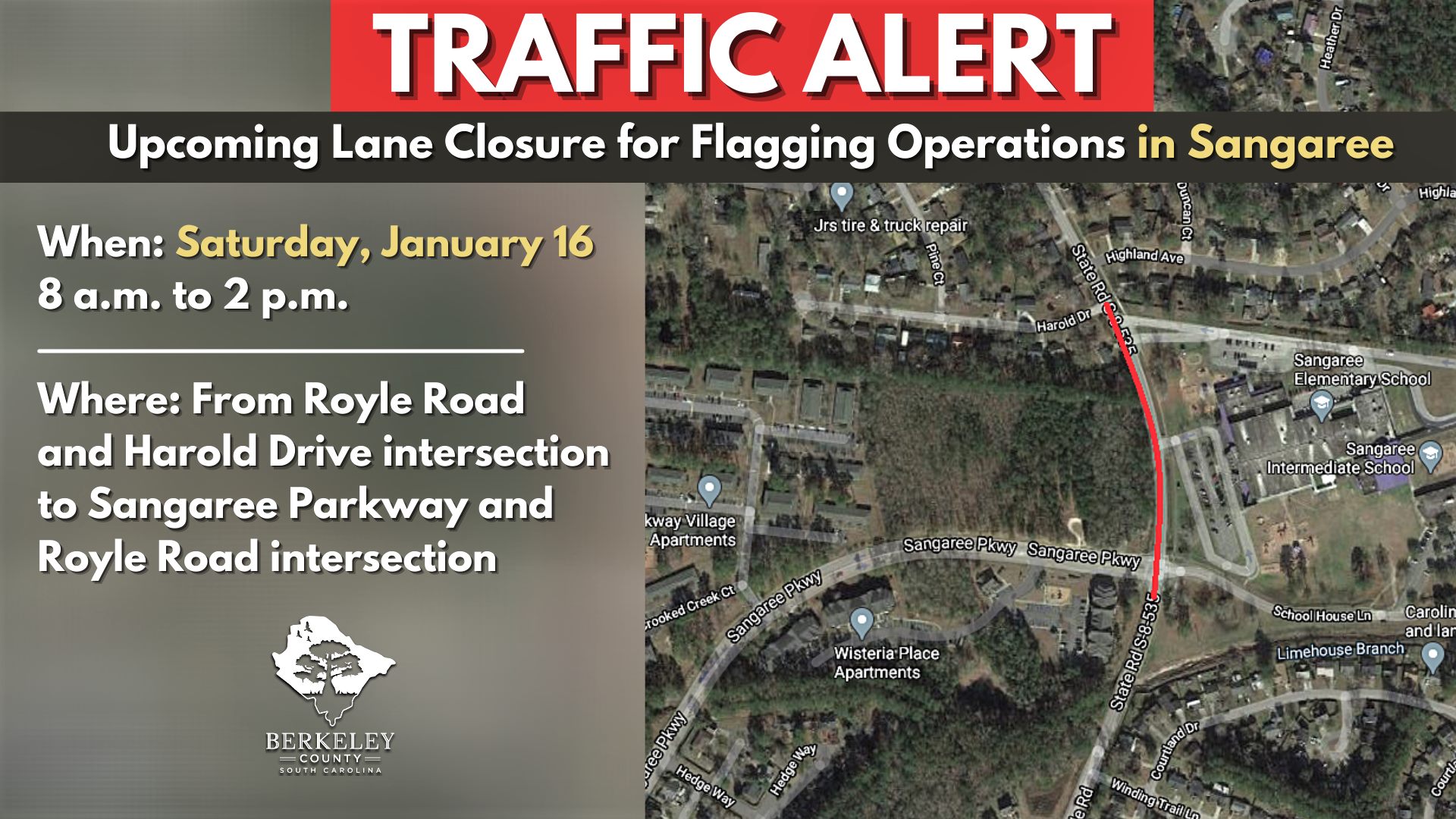 Sangaree Traffic Alert: SCDOT Roadwork Planned Jan. 16 | The Berkeley ...